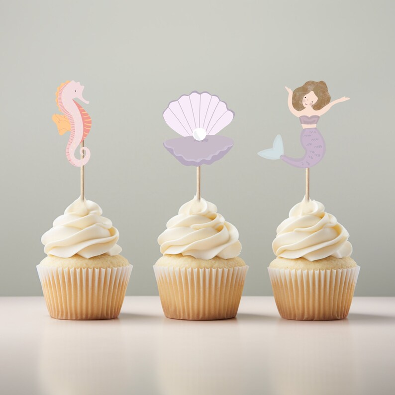 Mermaid Cake Topper Printable, Mermaid Party Decorations, Magical Party ...