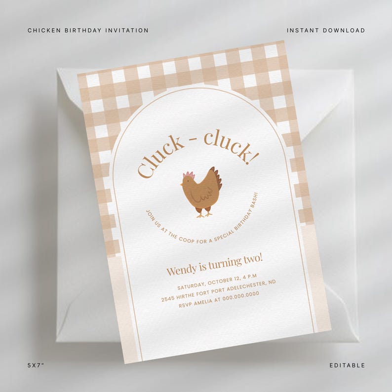 Farm Party Garland, Cute Chickens, Printable Template, Instant Download ...