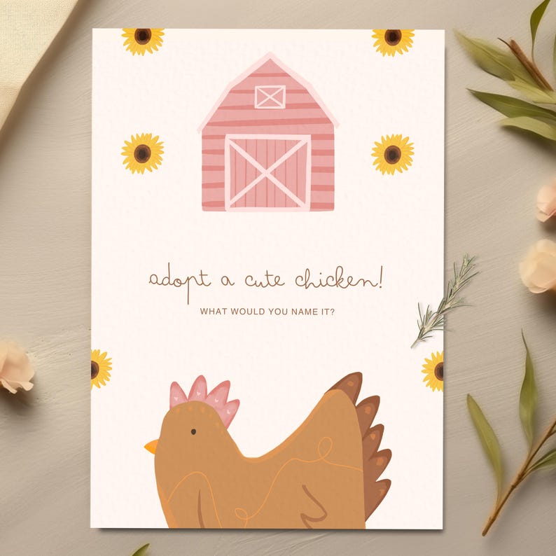 Farm Printable Birthday Bundle - Chicken Farm Birthday - Cute Farm ...