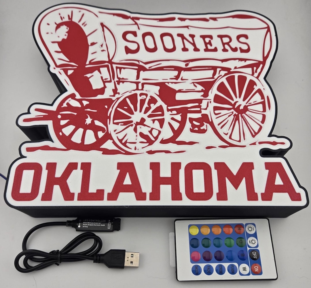 OU Sooners LED Sign: Multicolored Remote Control - College Football Fan ...