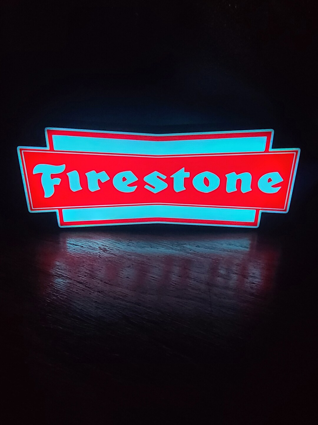 Firestone LED Sign Vintage Americana Wall Decor Lighted Garage Art Gift ...