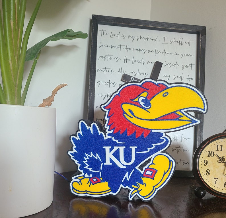 3D Printed KU Jayhawk LED Sign: Man Cave Decor - Etsy