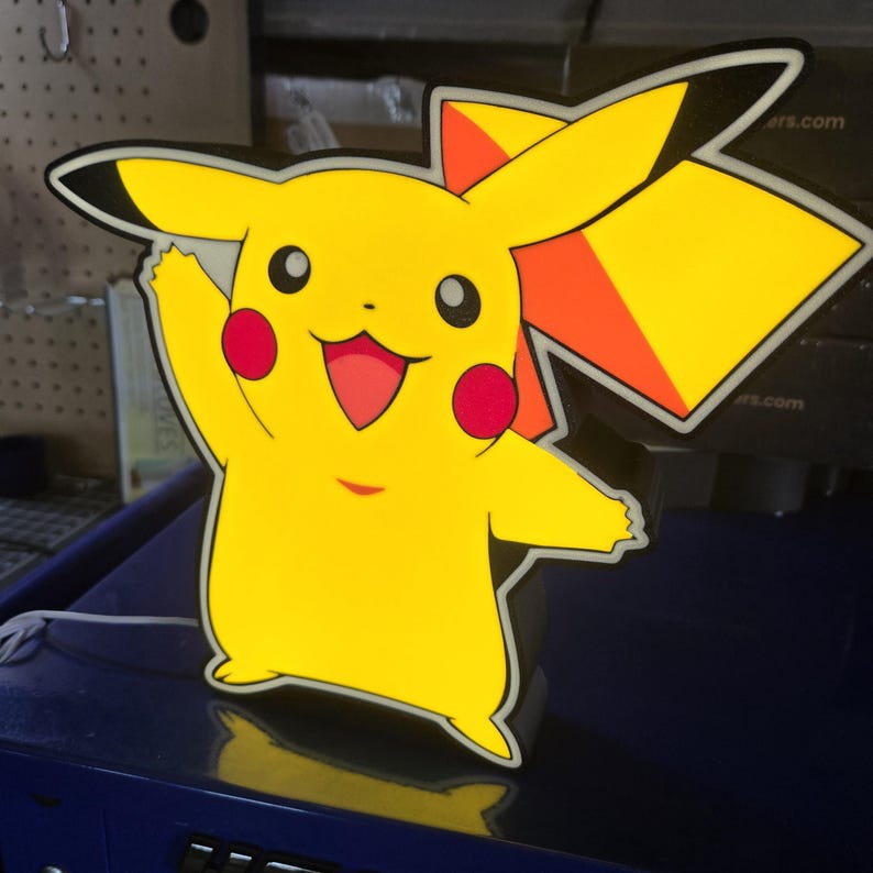 Pikachu Pokémon LED Sign – Anime Wall Light – Gamer Room Decor – USB ...