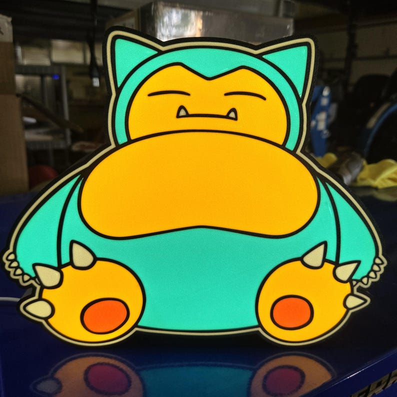Snorlax Pokémon LED Sign – Gamer Room Anime Wall Decor - Etsy
