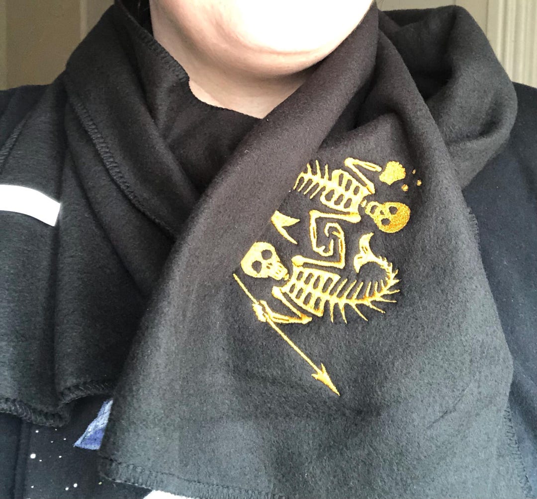 OFMD Scarf, Gold Mermaids Embroidery, Polar Fleece Our Flag Means Death ...