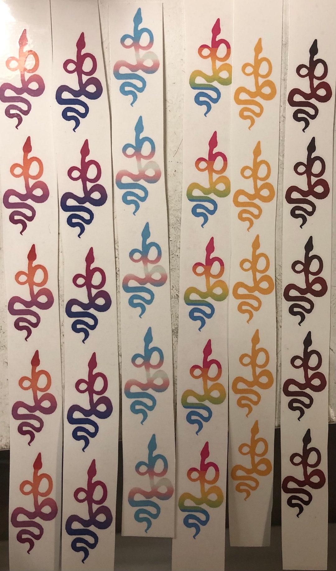 5pk Crowley Snake Red-black/gold/pride Colours Temporary Tattoos Good ...