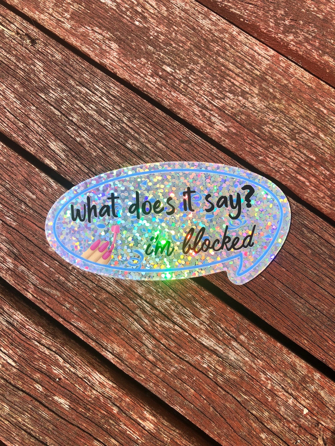 What Does It Say, Im Blocked Sticker - Etsy