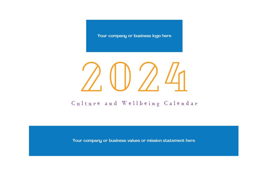 PDF or Canva Editable and Printable 2024 Culture And/or Wellbeing at ...