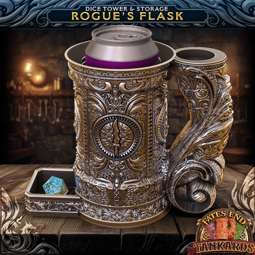 Rogue Tankard and Dice Tower, Drink Container & Dice Rolling Tray for ...
