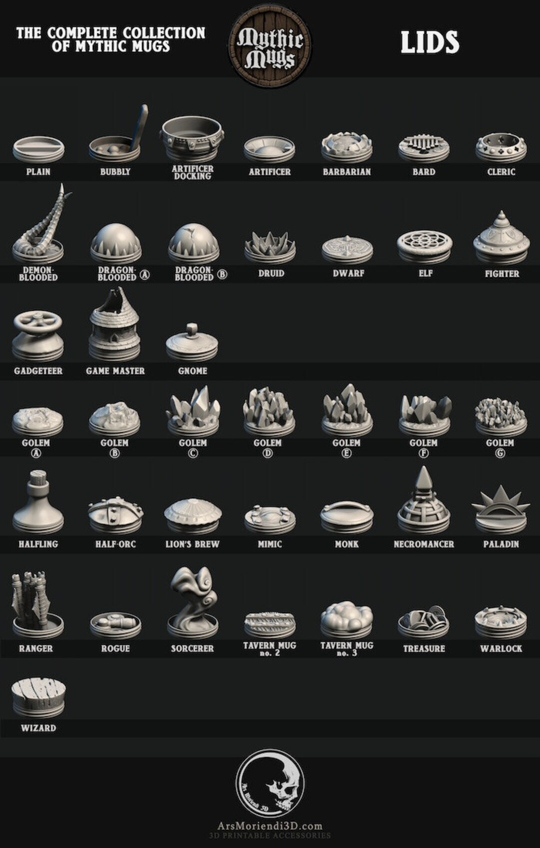 Mythic Mug Lids, Dnd Drink Container, Dungeons and Dragons Role Playing ...