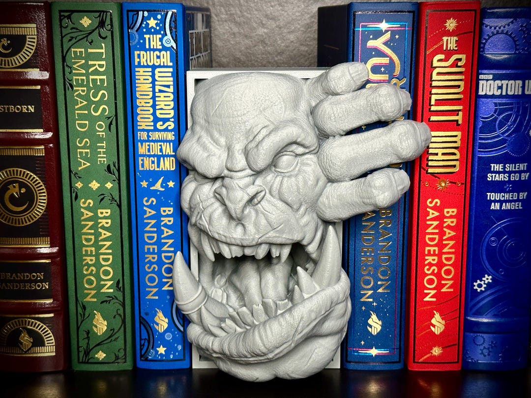 Orc Booknook, Fantasy Bookshelf Decor, 3D Printed Monster Book Nook and ...
