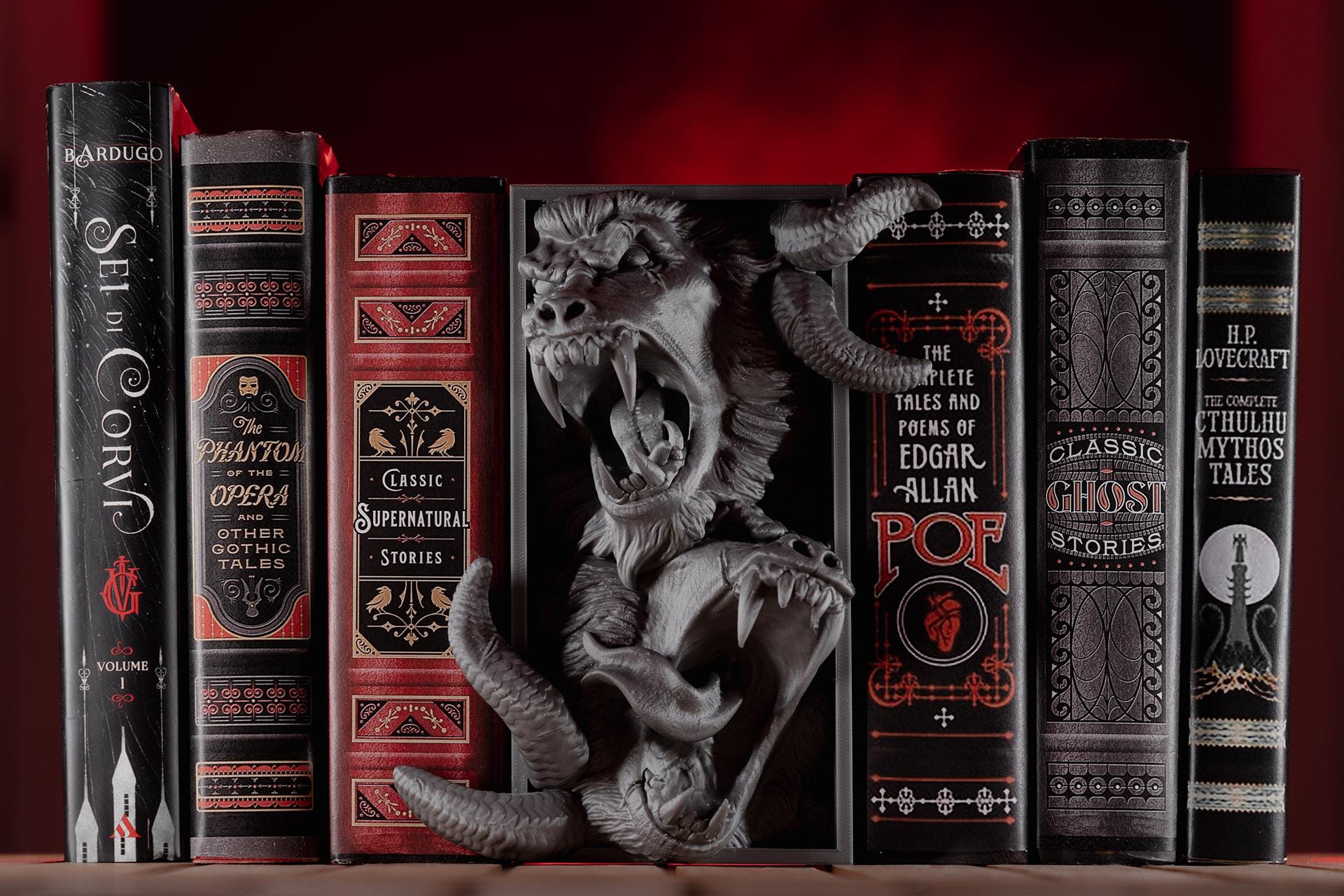 Demon Booknook, Fantasy Bookshelf Decor, 3D Printed Monster Book Nook ...
