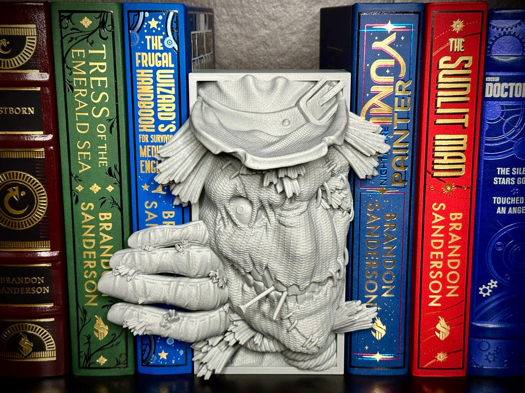 Scarecrow Booknook, Fantasy Bookshelf Decor, 3D Printed Monster Book ...