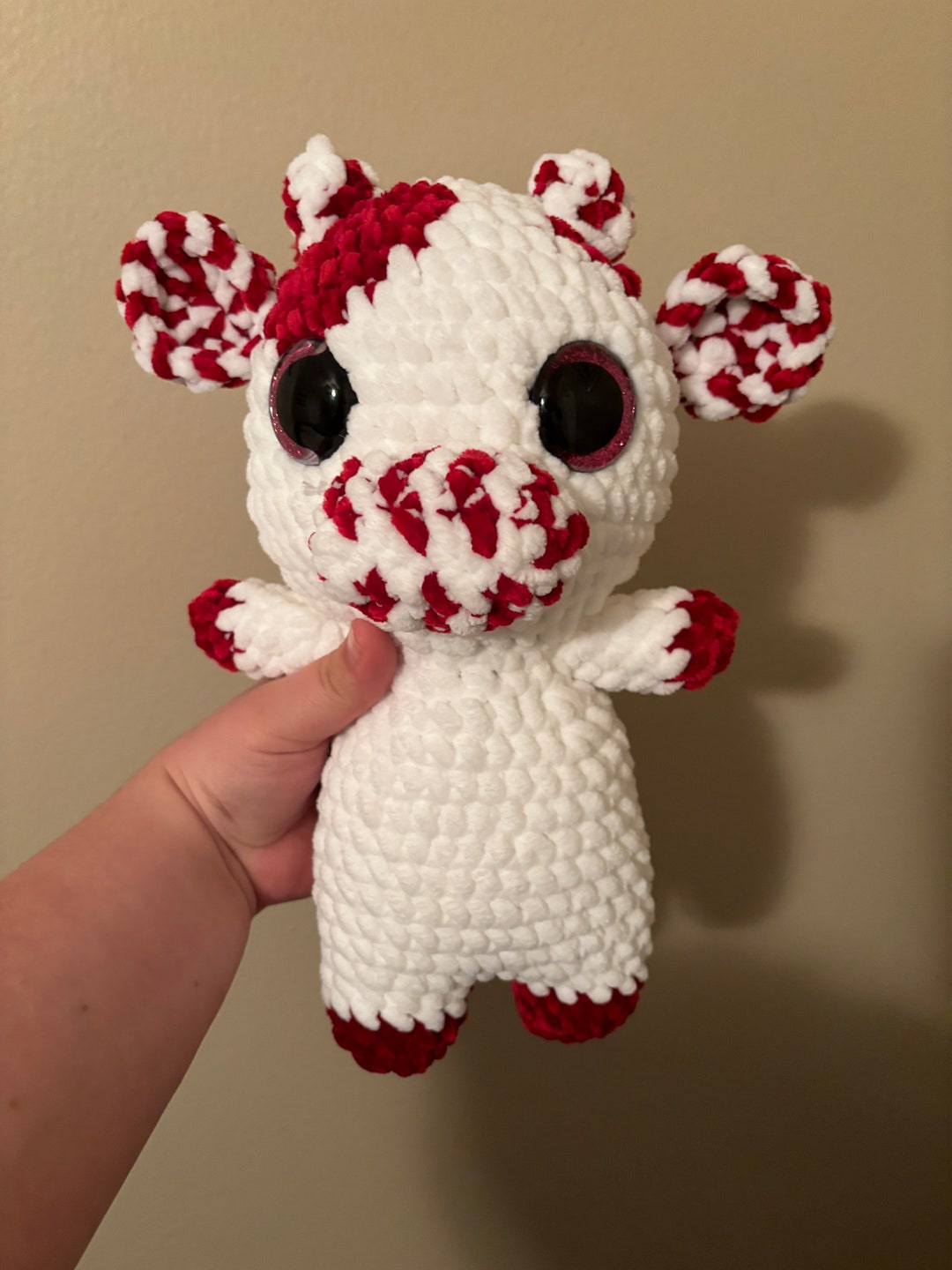 Peppermint Cow, Crochet Peppermint Cow, Handmade Cow, Crochet Cow ...