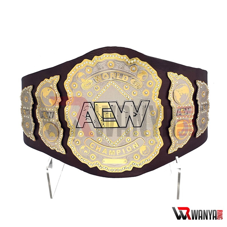 AEW Custom Belt Replica World Heavyweight Champion 2mm Brass Plates - Etsy
