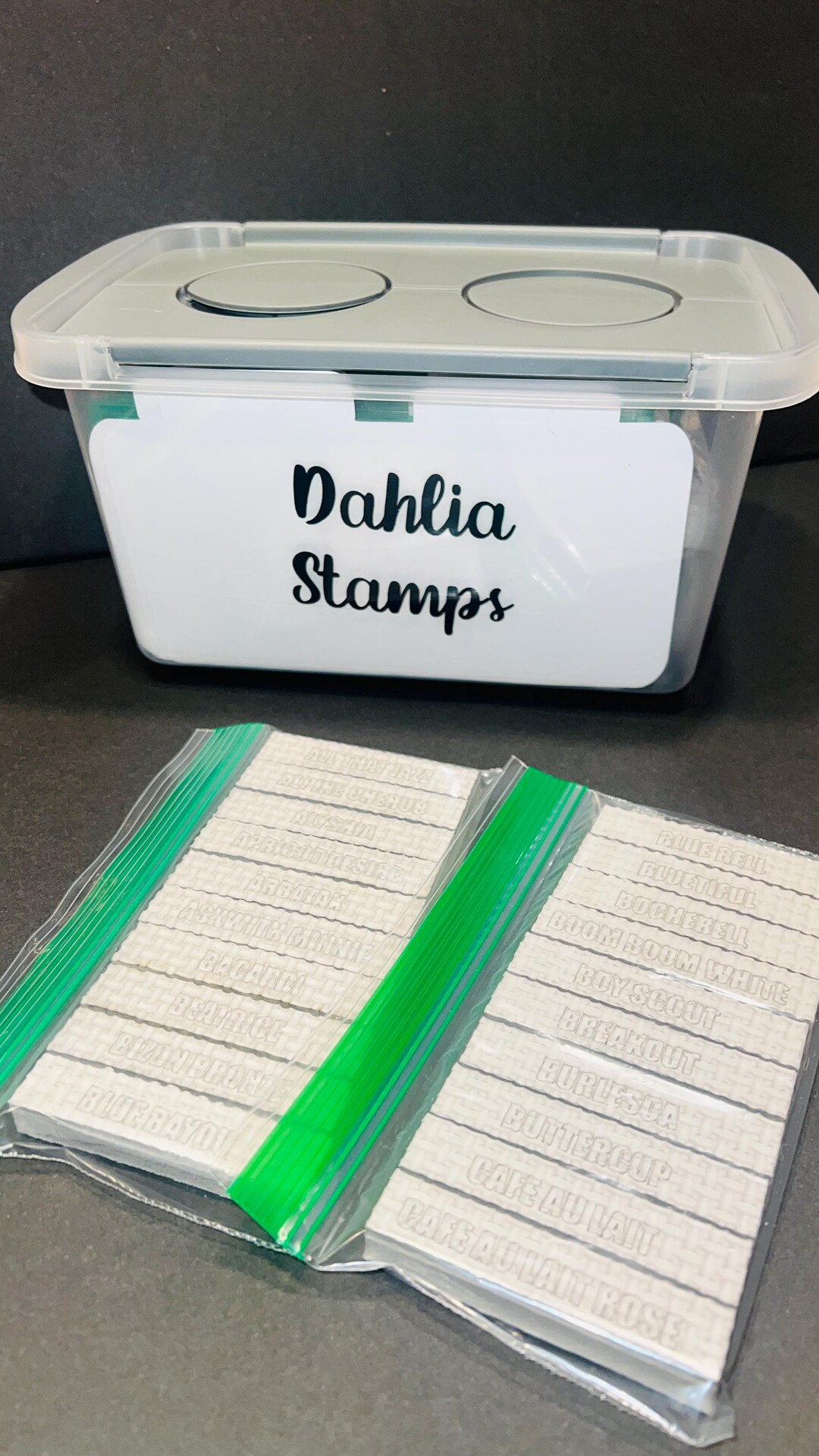 Dahlia Stamps Organizer Box- for Use With Custom Dahlia Stamps- Stores ...