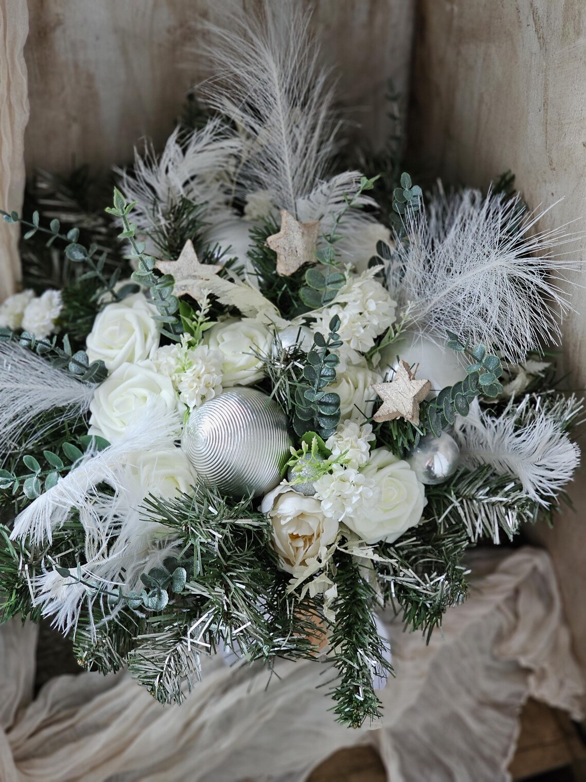 Large Christmas Flower Arrangement,christmas Gift Flowers,christmas ...