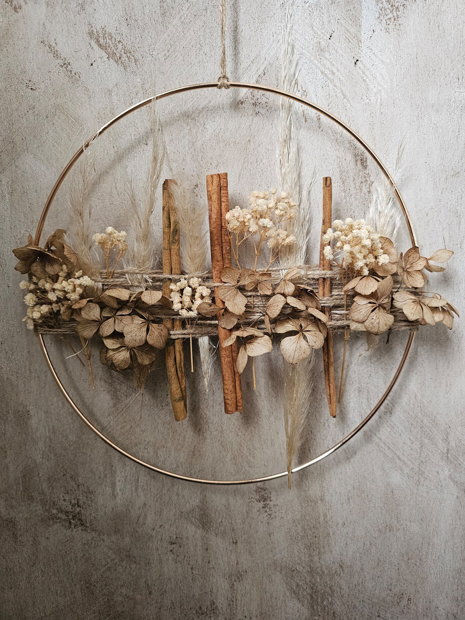 Dried Flower Hoop Wreath,dried Flowers Gift,pampas Decor,wall Hanging ...