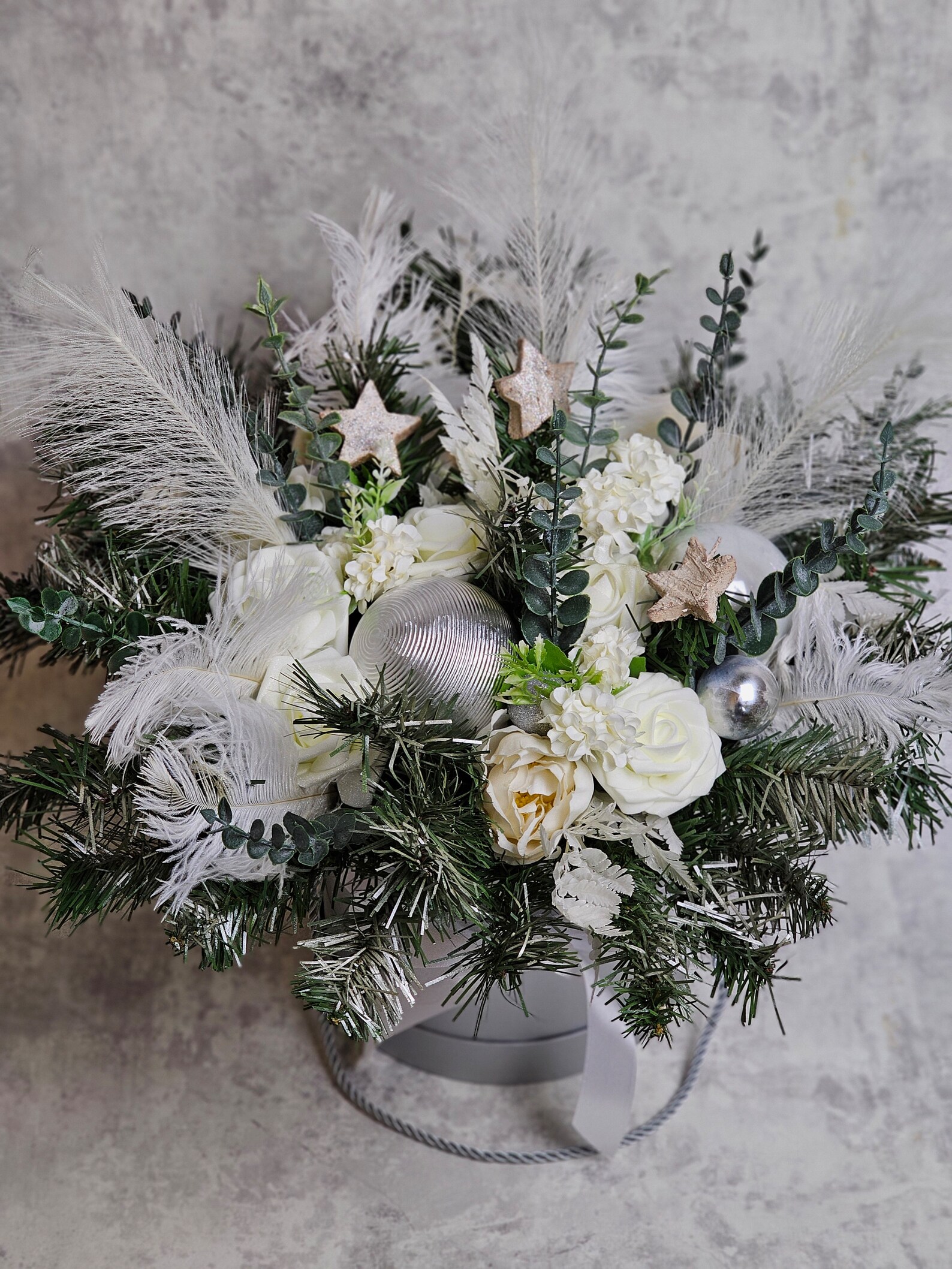 Large Christmas Flower Arrangement,christmas Gift Flowers,christmas ...
