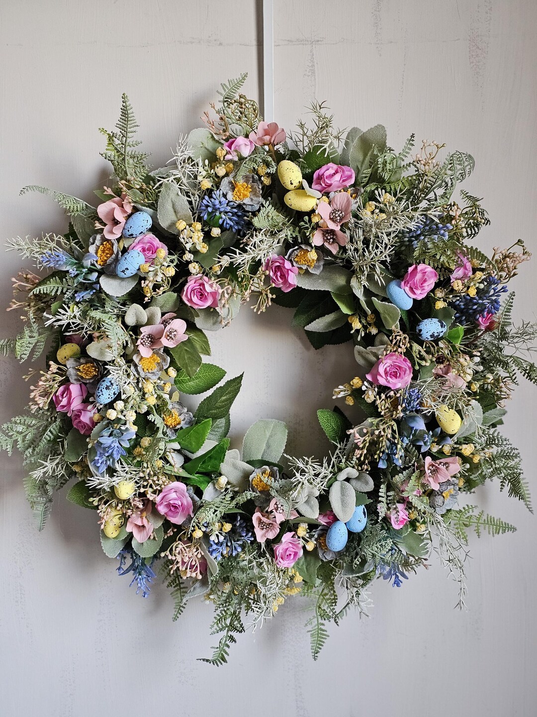 Large Spring Wreath,spring Door Wreath,pink and Green Spring Wreath ...