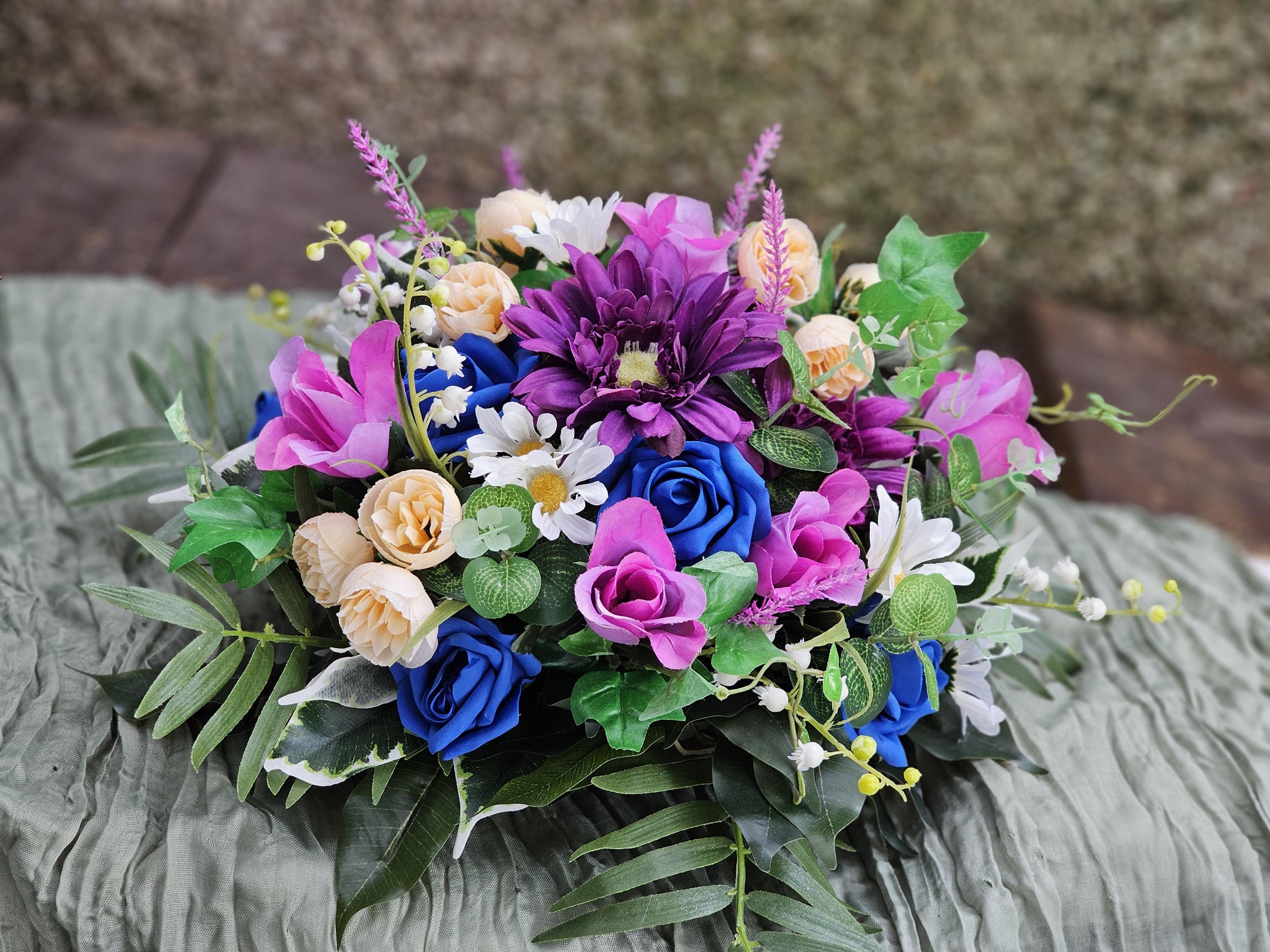 Artificial Grave Memorial Arrangement,cemetery Grave Headstone Saddle ...