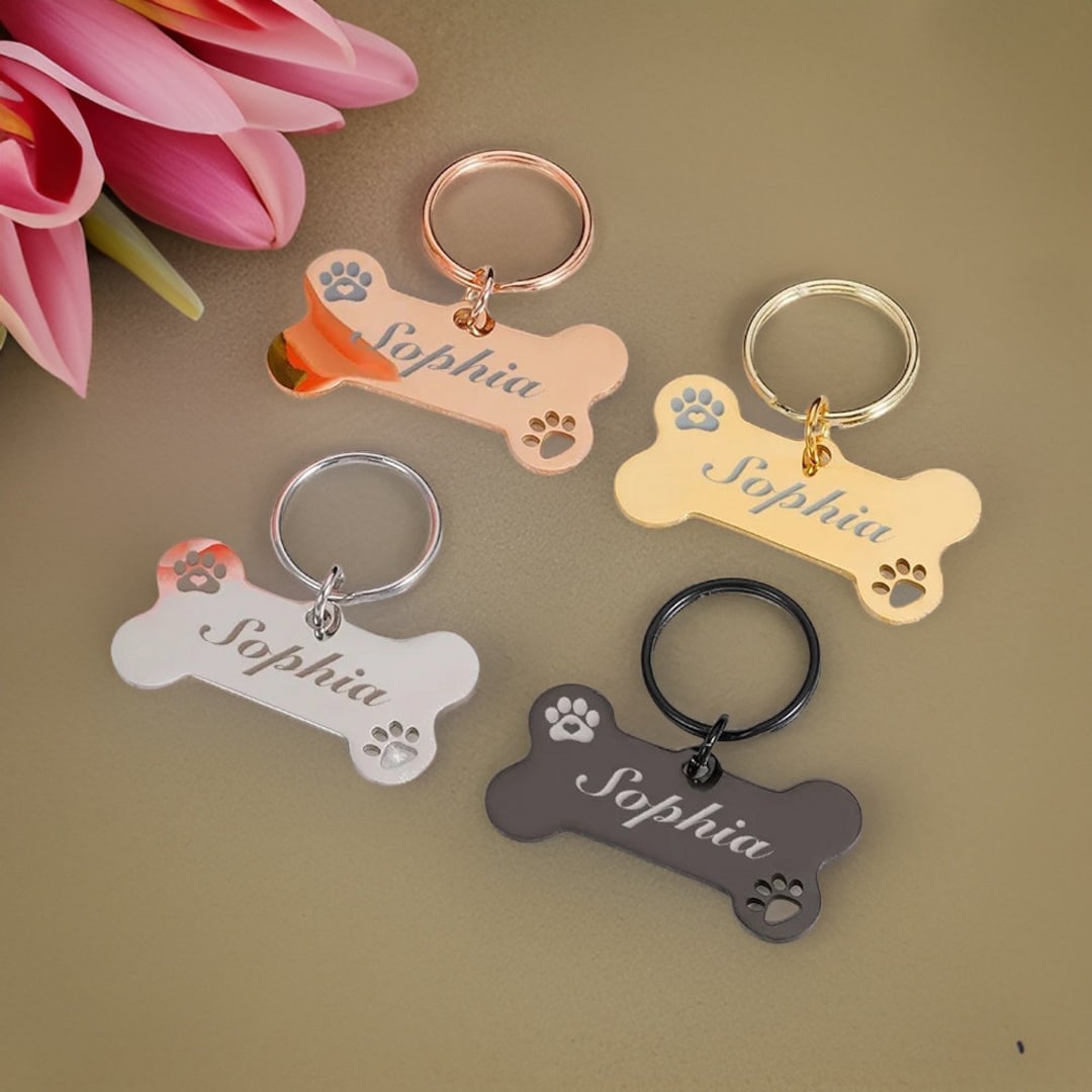 Steel Pet Collar Name Tag Engraved Pet Steel Tags Custom Dog ID Tags ...