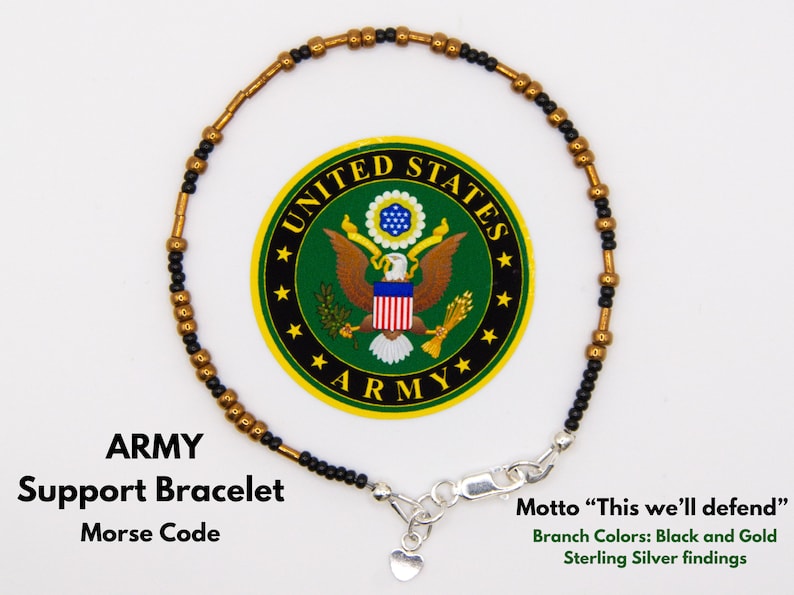 U.S. ARMY Motto Morse Code Bracelet, U.S. Military Jewelry ...