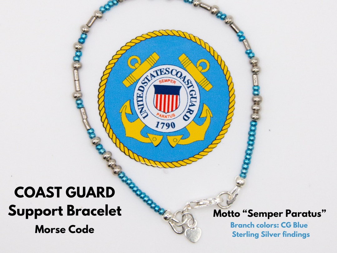 U.S. COAST GUARD Motto Morse Code Bracelet, U.S. Military Jewelry ...
