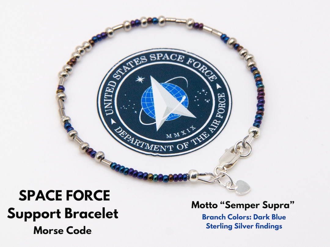 U.S. SPACE FORCE Motto Morse Code Bracelet, U.S. Military Jewelry ...