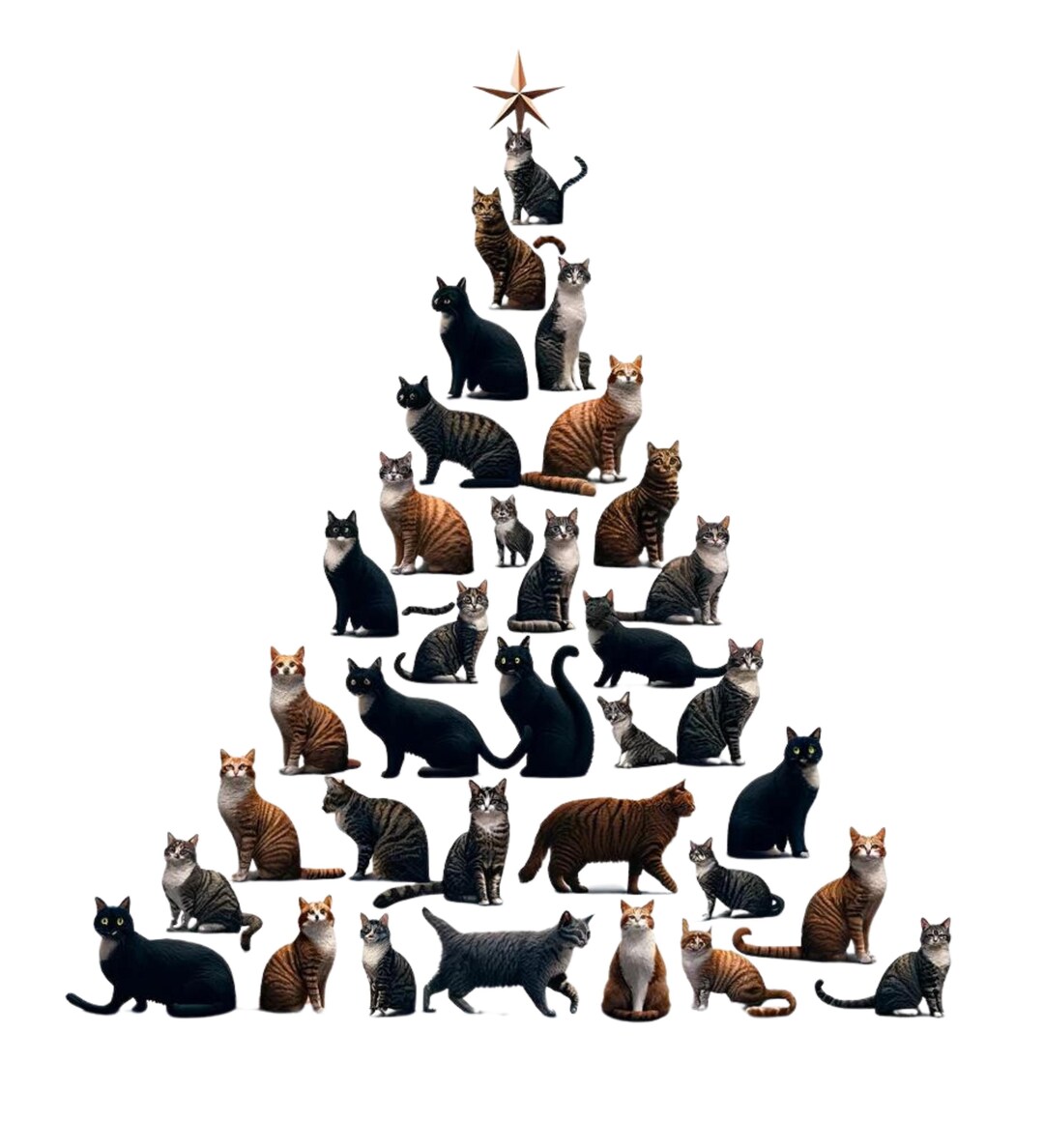 Whimsical Cat Christmas Tree - Purrfect Holiday Decor, Handmade Cat ...