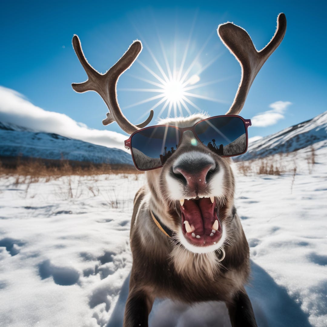 Wintry Wonderland: Majestic Reindeer in Snow, Frosty Forest Find, Snowy ...