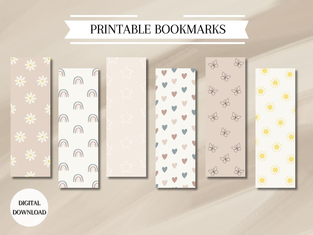 Printable Bookmarks, Boho Bookmarks, Aesthetic Bookmarks, Bookmark Set ...