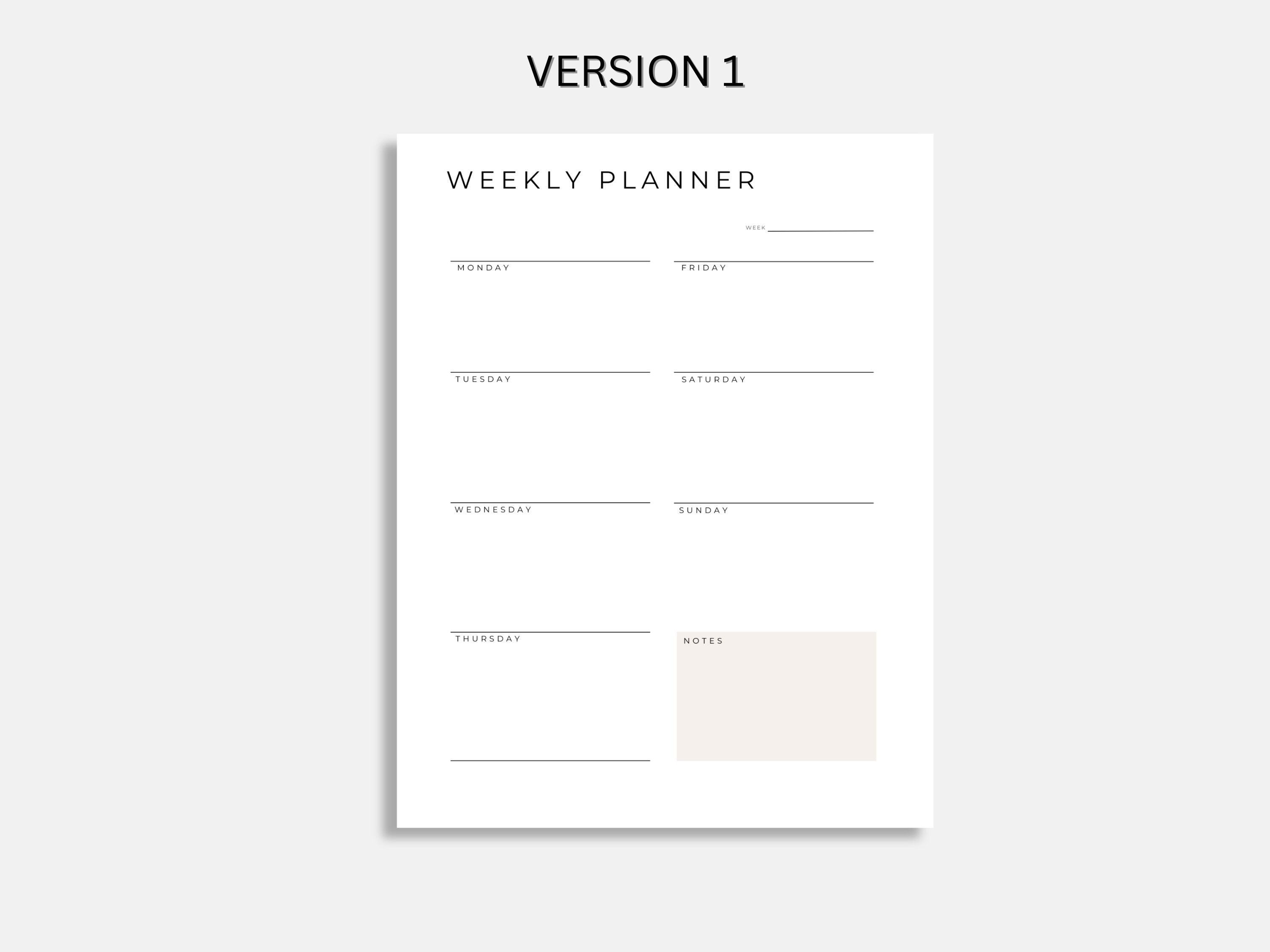 Weekly Planner Printable, Minimalist Weekly Planners, Weekly to Do List ...