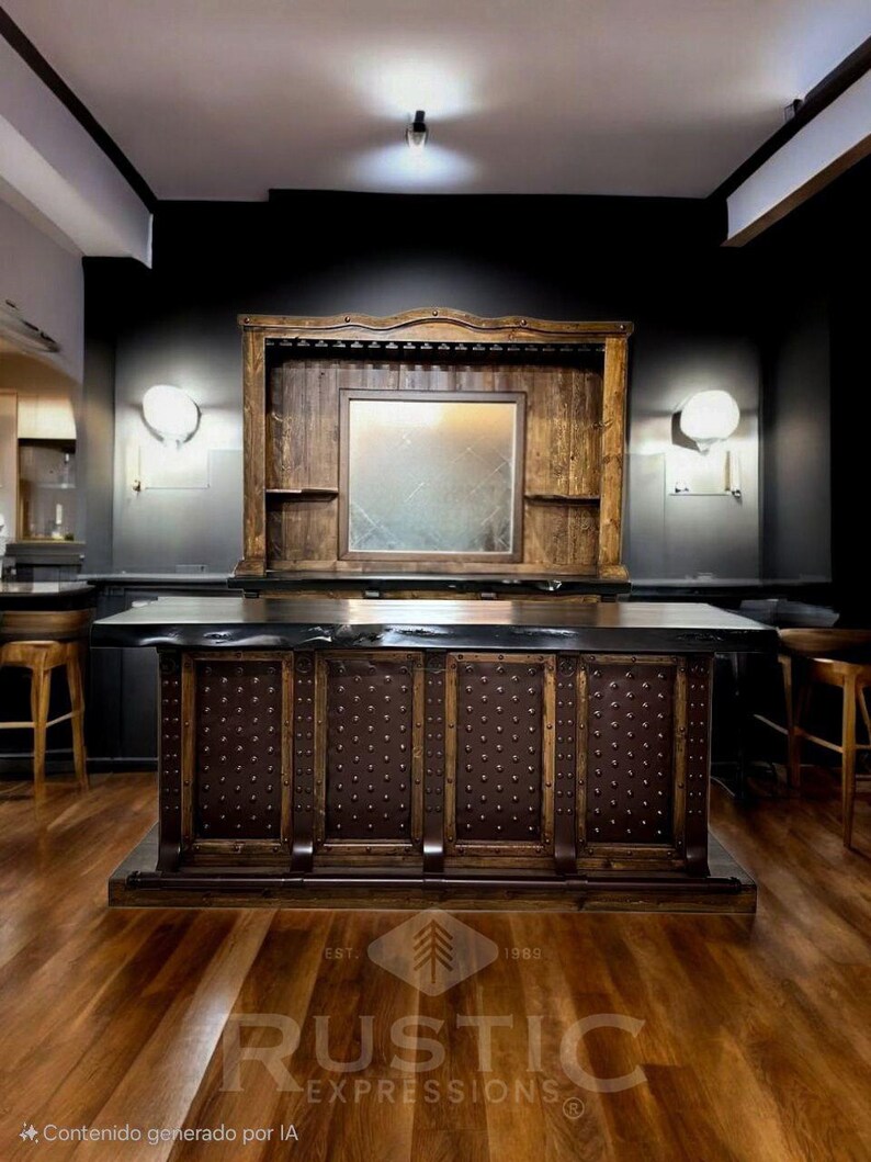 Virginia Back Bar, Rustic Back Bar Cabinet, Virginia Style Tall Bar ...
