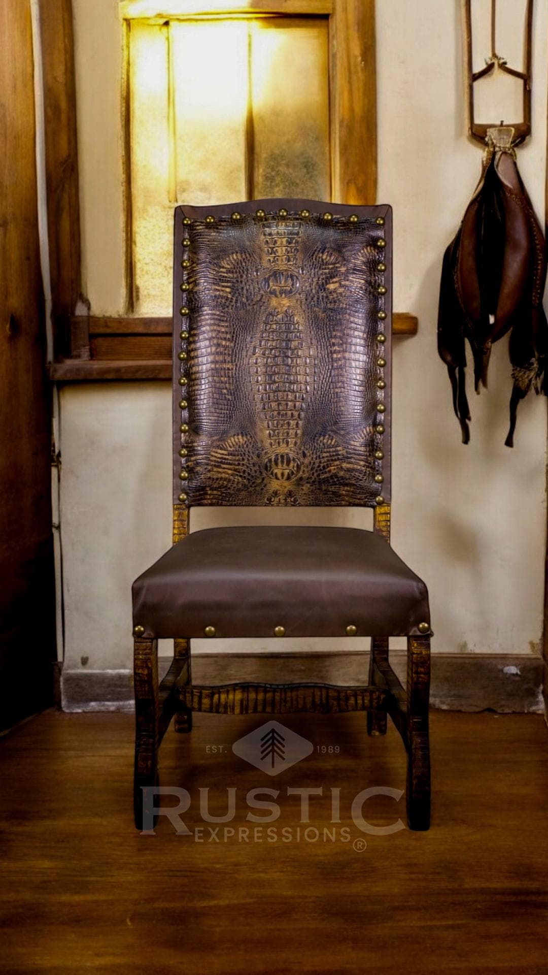 Uphsolstered Old Fashion Texas Chair, Handmade Rustic Wooden Chair ...