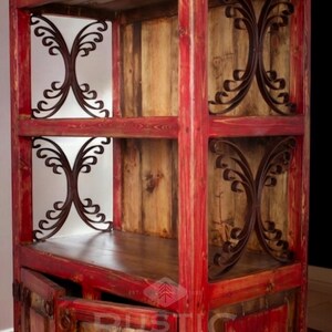 Metal Scroll Bookcase, Unique Vintage Home Decor, Rustic Book Storage ...