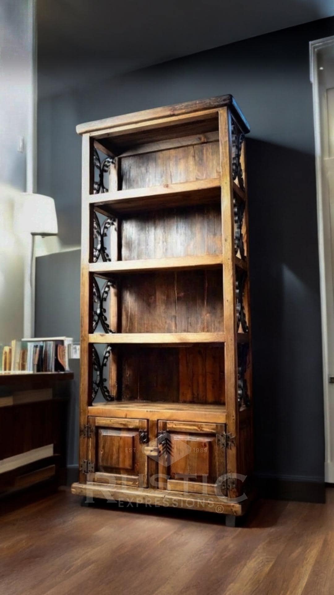 Metal Scroll Bookcase, Unique Vintage Home Decor, Rustic Book Storage ...