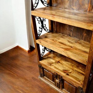 Metal Scroll Bookcase, Unique Vintage Home Decor, Rustic Book Storage ...