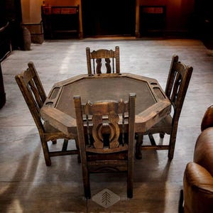 Old Fashion Poker Table, Rustic Poker Table, Handmade Wooden Game Table ...