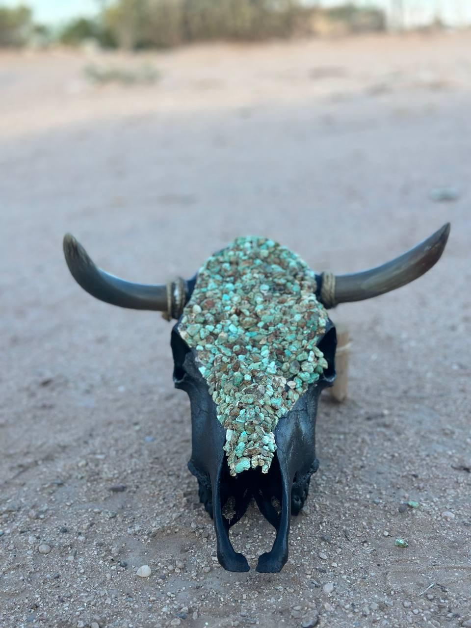 Turquoise Cow Skull - Etsy