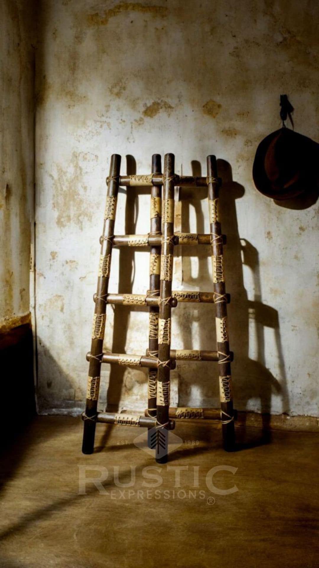 Rustic Kiva Ladder, Rustic Towel Ladder, Vintage Ladder, Rustic Blanket ...