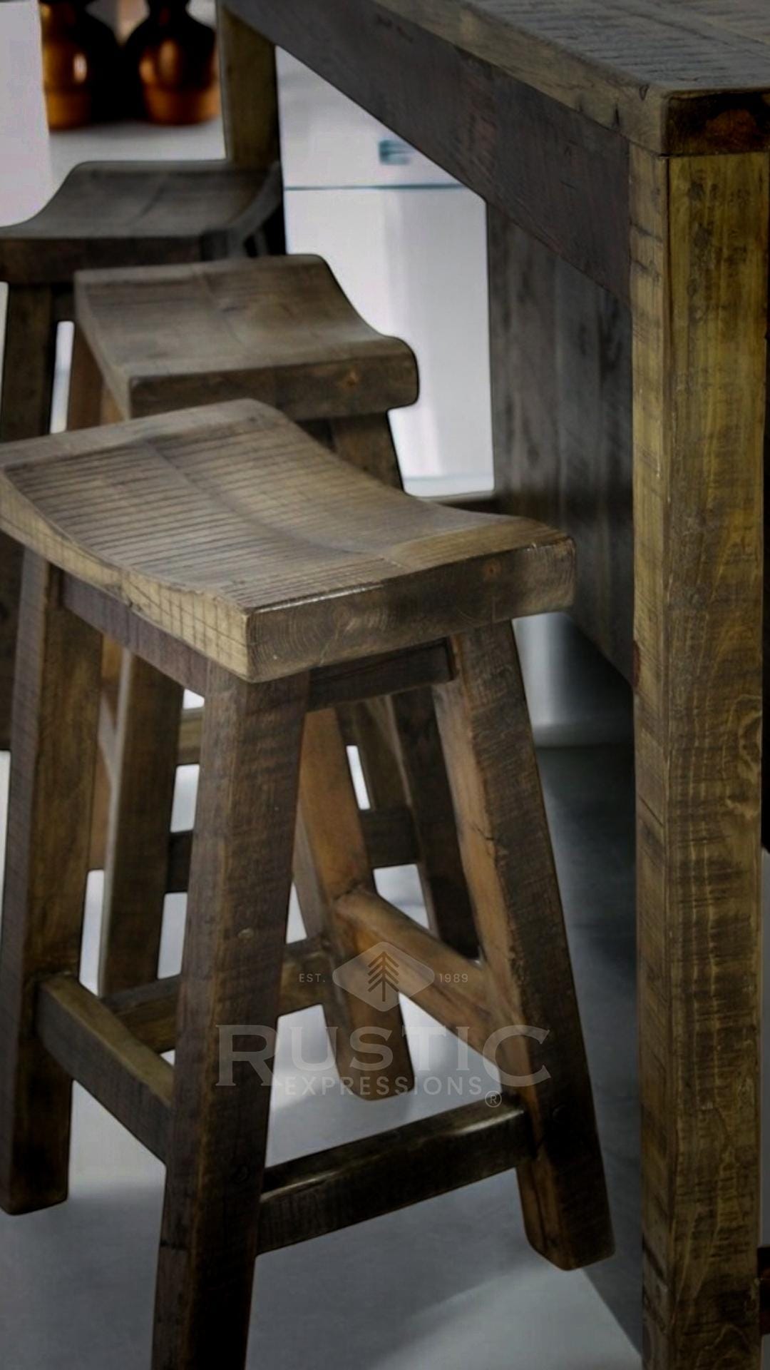 Old Fashion Saddle Stool, Farmhouse Style Decor, Western Counter Stool ...