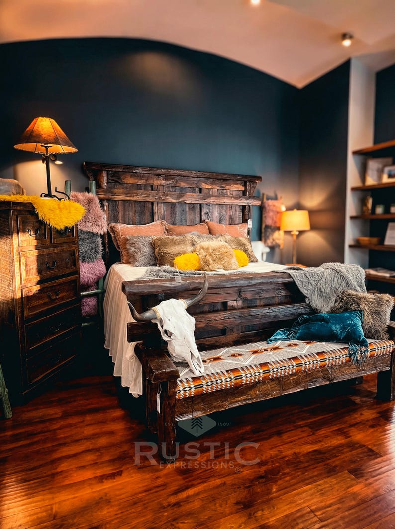 Old Fashion Bed, Handcrafted Rustic Bed, Eco-friendly Solid Wood Bed ...