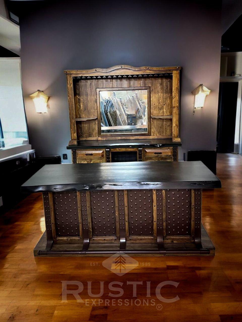 Virginia Back Bar, Rustic Back Bar Cabinet, Virginia Style Tall Bar ...
