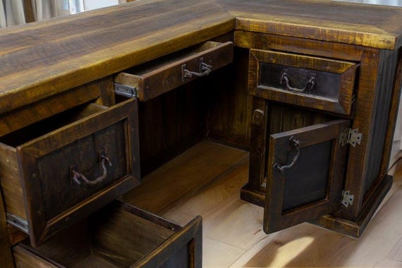 Old Fashion L shape Desk Etsy