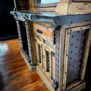 Virginia Back Bar, Rustic Back Bar Cabinet, Virginia Style Tall Bar ...
