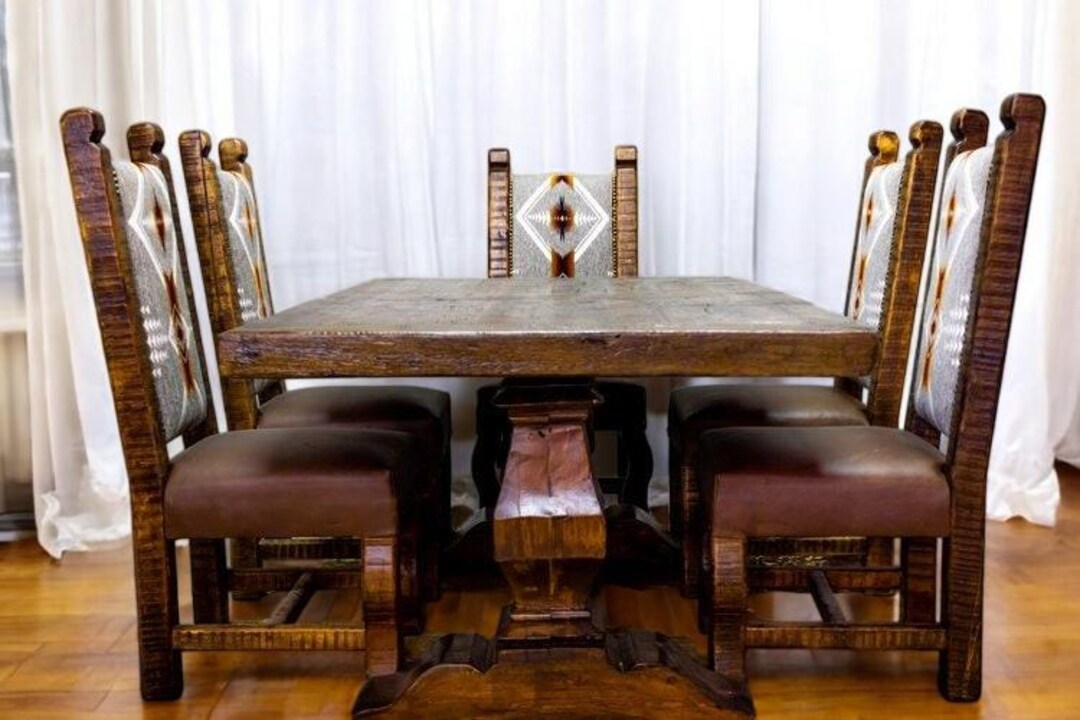 Old Fashion Premium Native Dining Table Set, Reclaimed Wood Dining ...