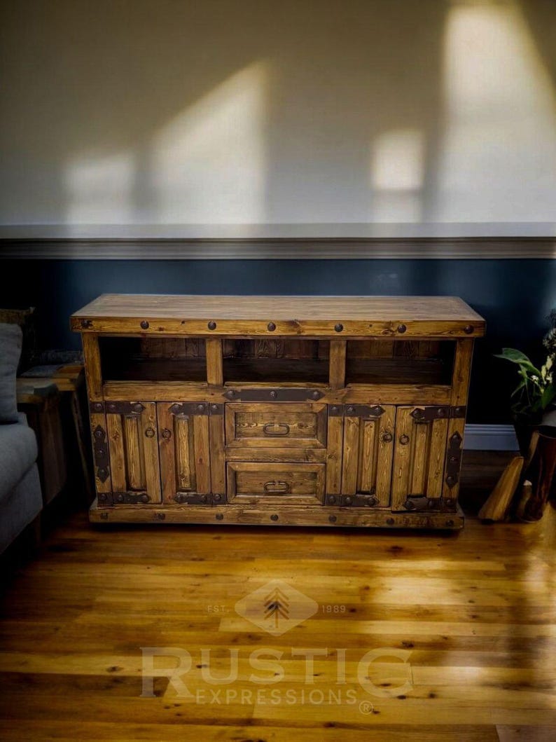 Dakota TV Console, Stylish & Rustic, Rustic TV Console, Metal Accents ...