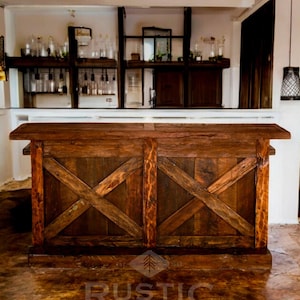 Old Fashion Bar, Handmade Rustic Bar for Home, Vintage Industrial Bar ...