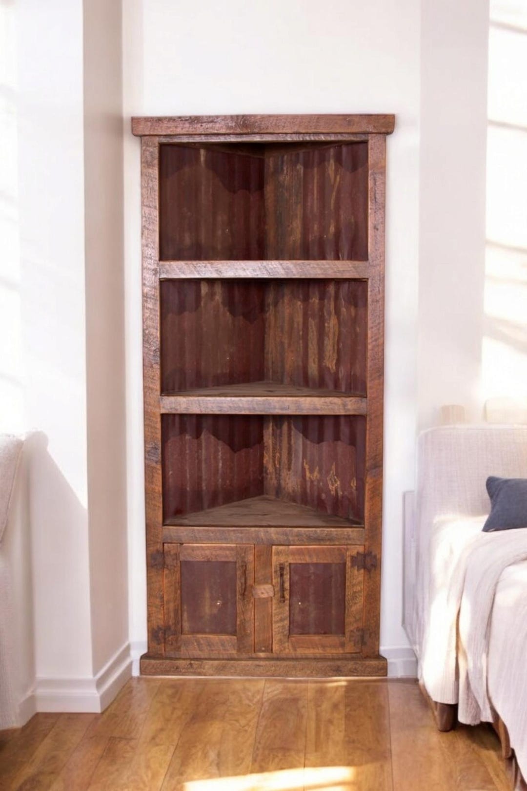Old Fashion Corner Cabinet, Corner Organizer, Rustic Corner Shelve ...